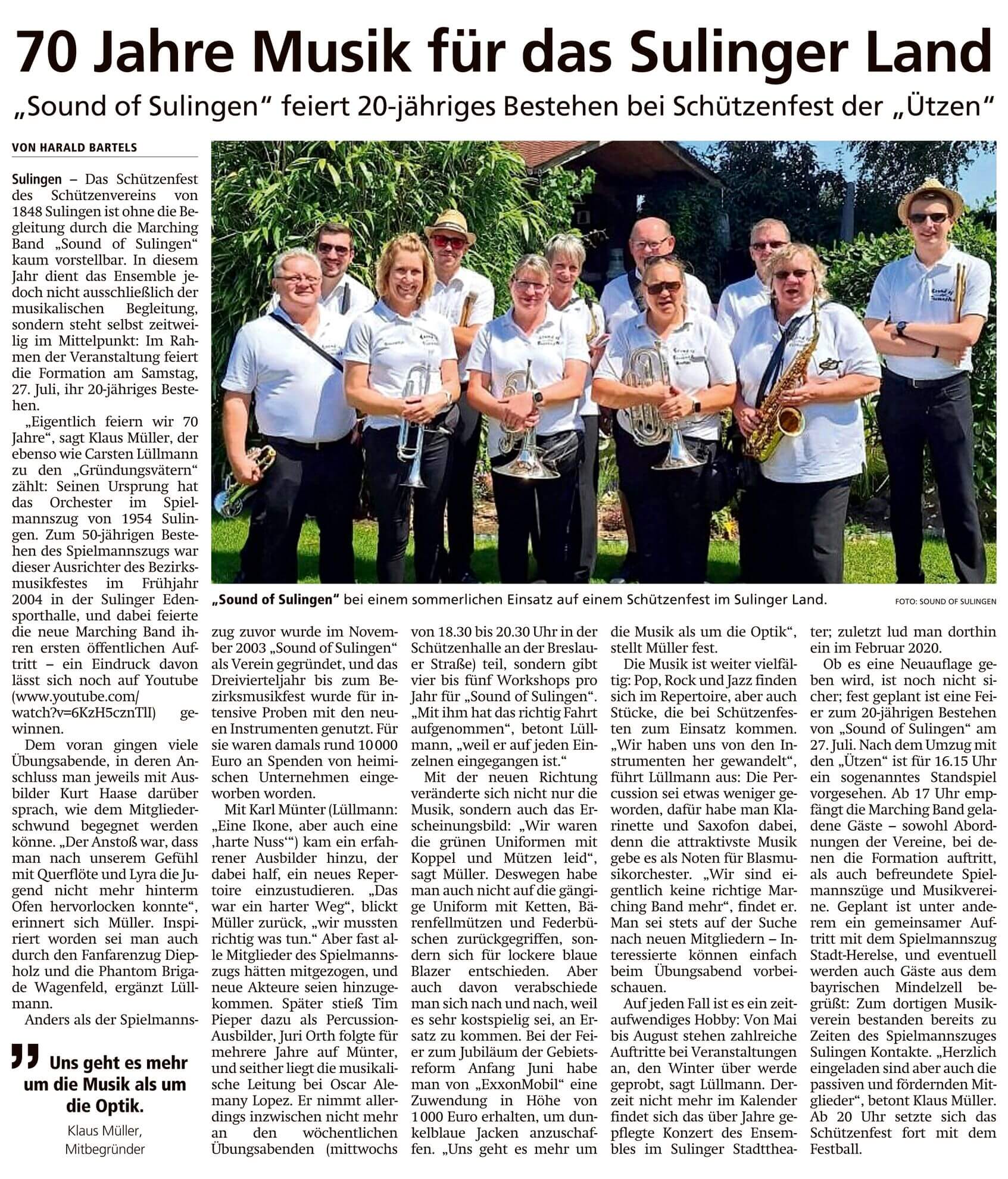 Jubiläum "Sound of Sulingen" - 70 Jahre Musik für Sulinger Land ...
